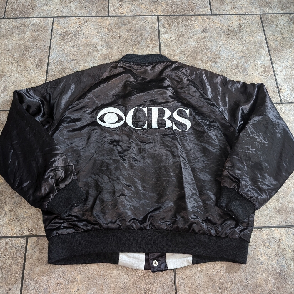 Cbs Vintage 80s Satin Bomber Jacket Men's Xl - Gem